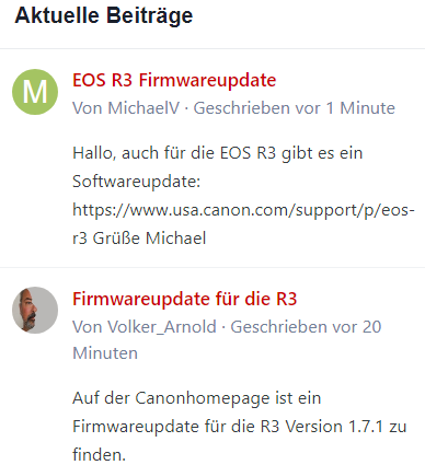 EOS R3 Firmwareupdate - Canon EOS R News & Gerüchte - Canon EOS R Forum