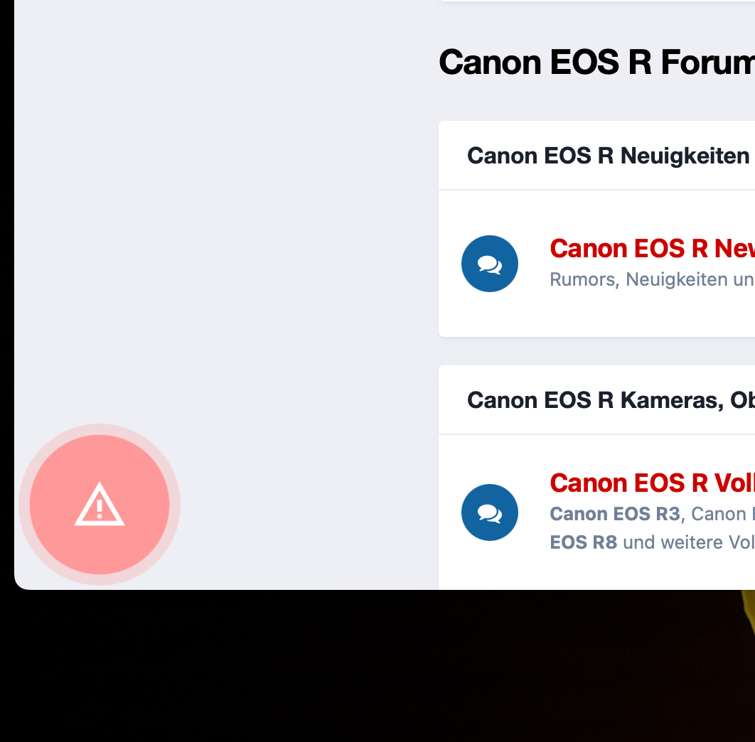 Habe ein Warning Icon unten links . - Small Talk - Canon EOS R Forum